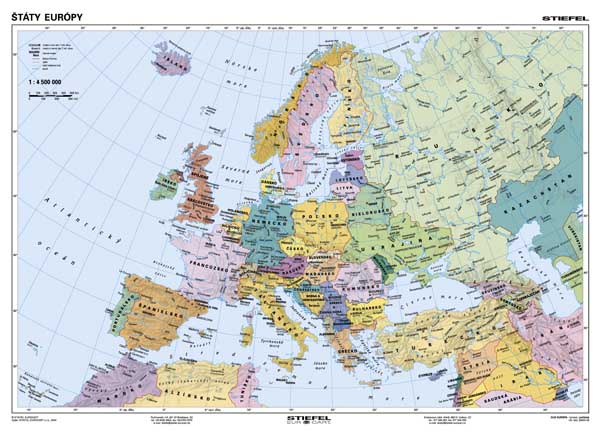 Státy Evropy :: Modra-barva